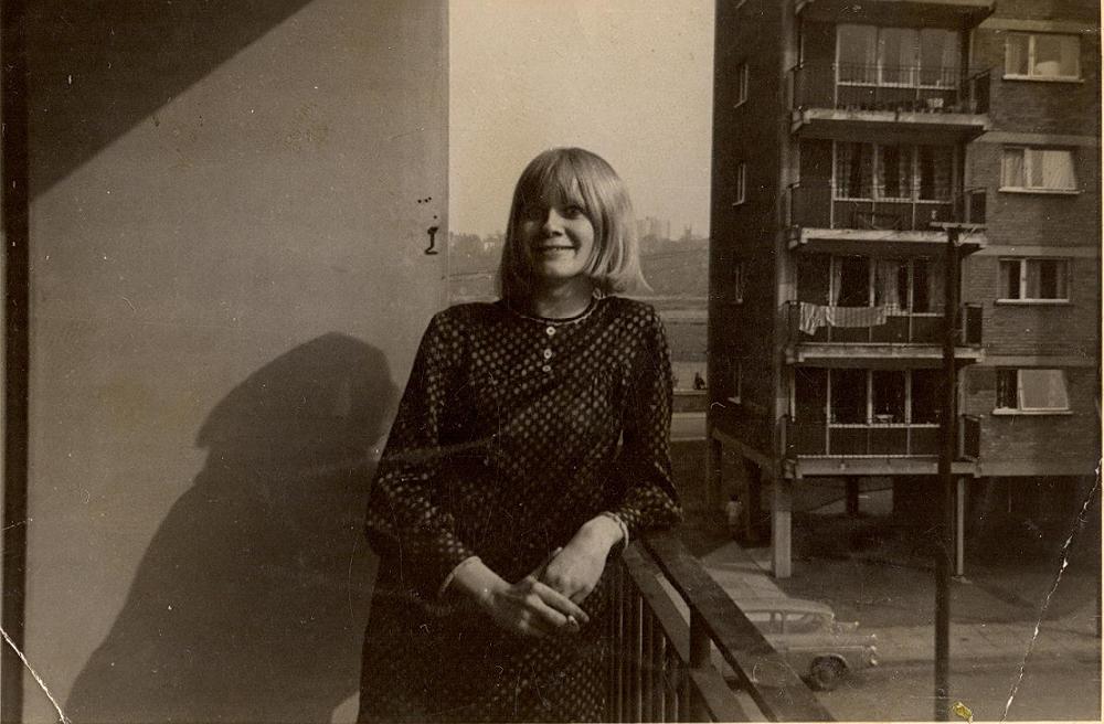 Unnamed member of the McAlpine family photographed on the balcony of 22 ...