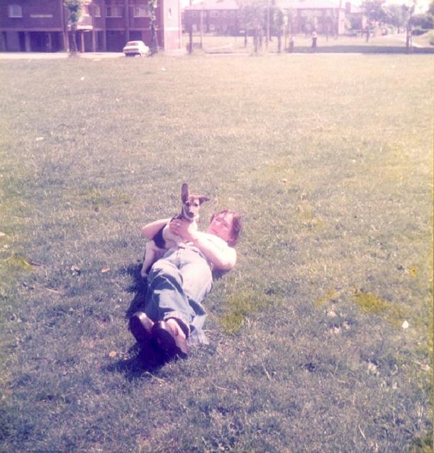 June McAlpine and Jack enjoying a summers day in 1970s Kersal.